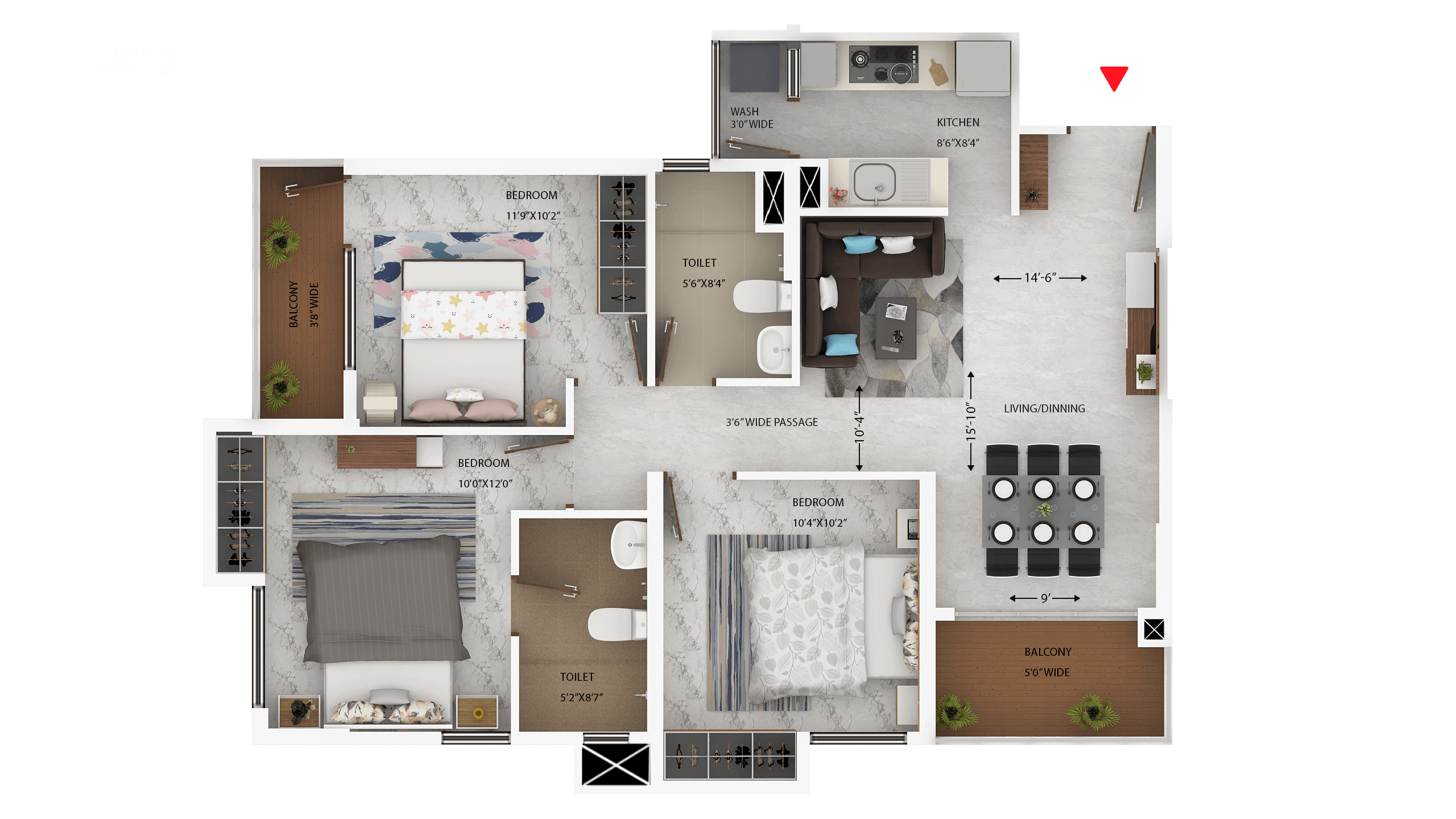 3 BHK and 2 BHK flats in Kolkata starting at 95L