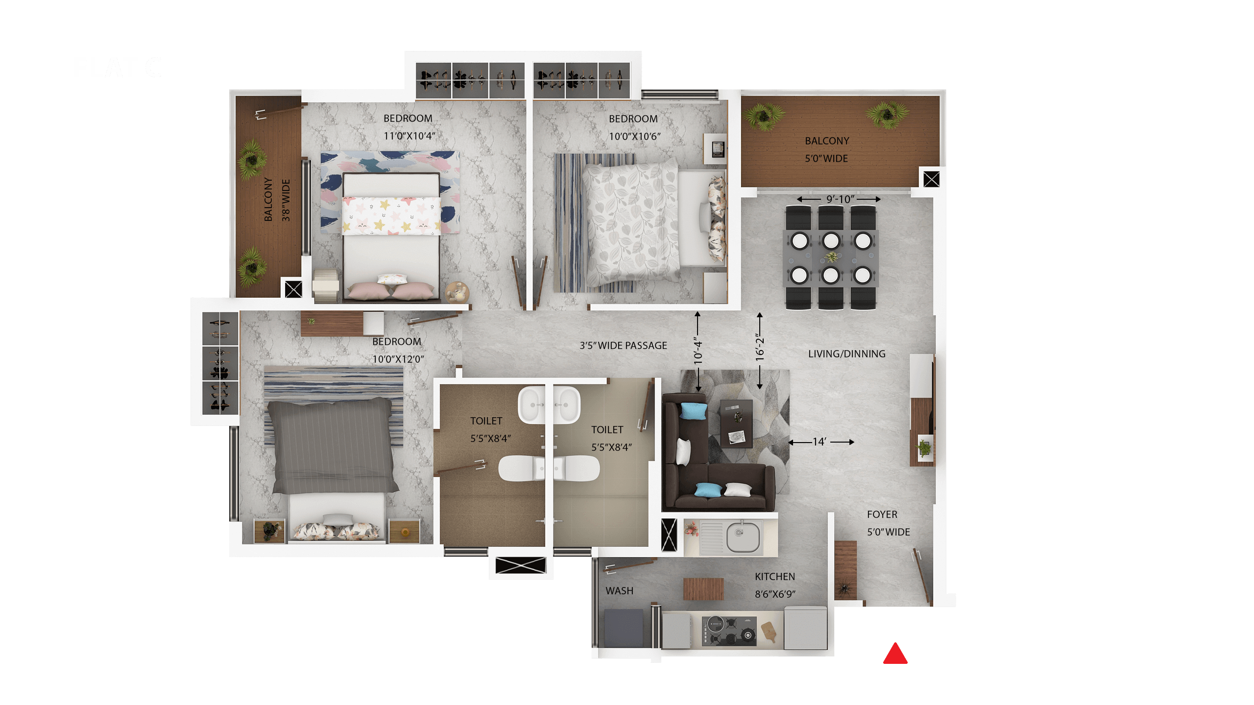 3 BHK and 2 BHK flats in Kolkata starting at 95L