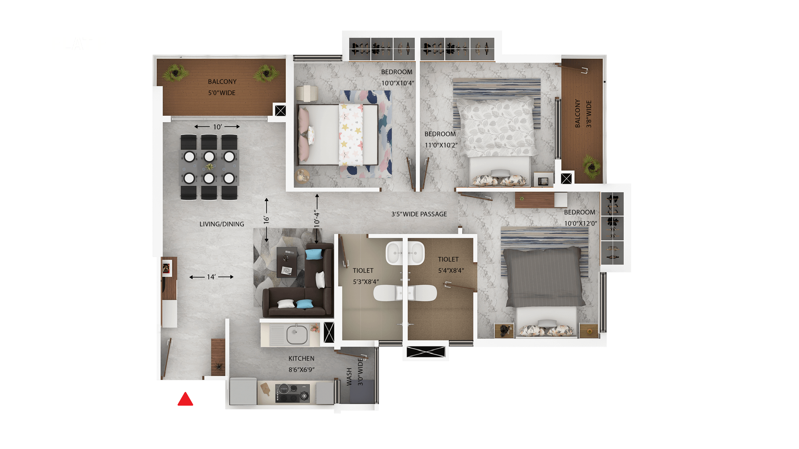 3 BHK and 2 BHK flats in Kolkata starting at 95L